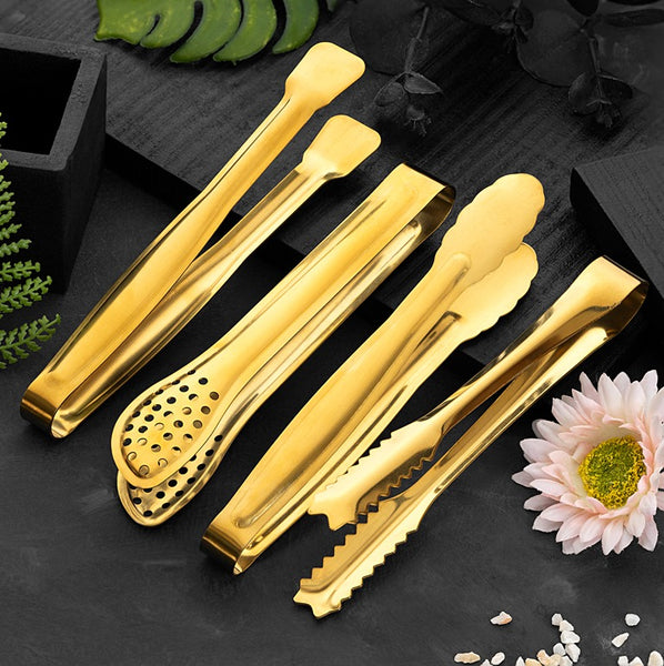 Golden Multipurpose Tongs - Set of 6 – Qareenay Manzil